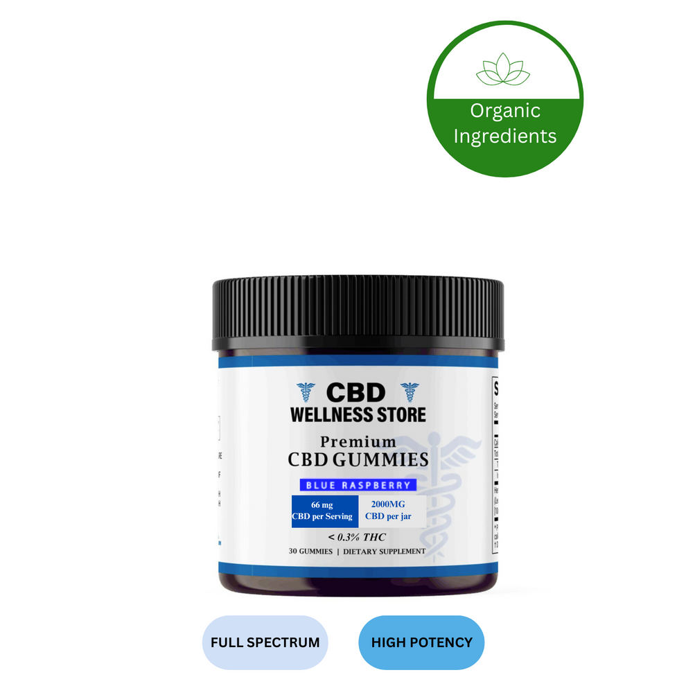 Full Spectrum 2000mg Blue Raspberry CBD Gummies – CBD Wellness Store PA